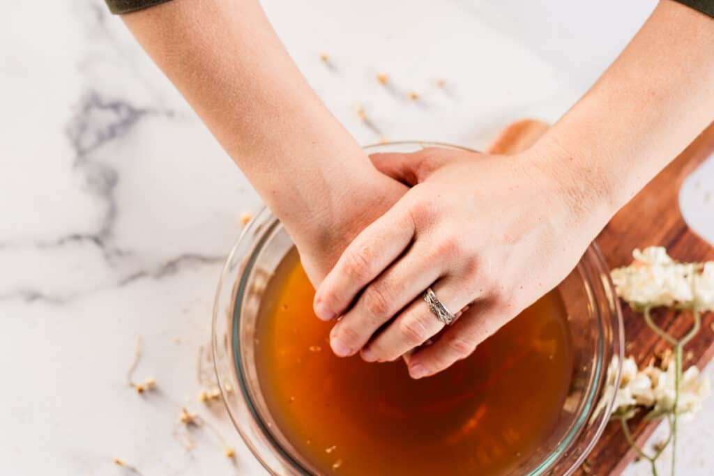 DIY Hand Soak For Dry Hands - Our Oily House