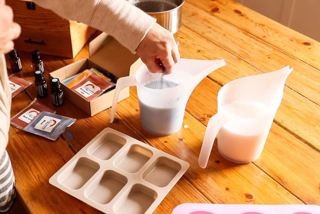 Homemade Peppermint Layered Soap - Our Oily House